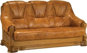 Casarredo - Komfort nábytek Rozkládací trojmístná pohovka SOPHIE kůže | potah: kůže Cappuccino,barva: moření 0233