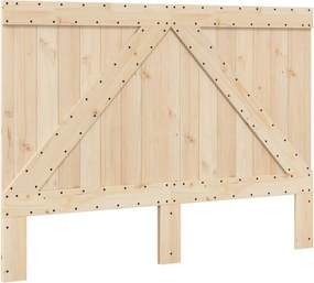 Rám postele s čelem bílý 140 x 200 cm masivní borové dřevo 3281552