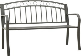 Zahradní lavice šedá 120 cm ocel 319586