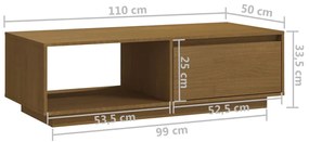 Konferenční stolek medově hnědý 110x50x33,5 cm masivní borovice - Default Title
