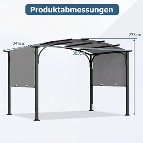 Costway Pergolový altán s nastavitelnou posuvnou střechou zahradní altán