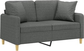 2místná pohovka s polštáři tmavě šedá 120 cm textil 3200902