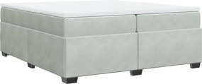 Box spring postel s matrací světle šedá 200x200 cm samet 3285305