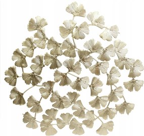 Nástěnná Dekorace kovová Ginkgo zlatý glamour