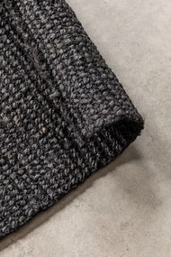 Hanse Home, Běhoun Bouclé Jute 105976 Black, 80x200, černá, chodba / předsíň