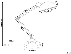 Moderní bílá stolní lampa pro čtení nebo psaní MERAMEC  Beliani