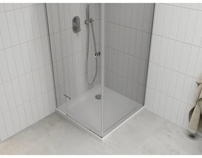 Mexen Roma sprchový kout 90 x 90 cm, 6mm sklo, chromový profil-čiré sklo + slim sprchová vanička 5cm, 854-090-090-01-00-4010