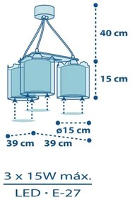 Dalber D-76114 - Dětský lustr MY LITTLE JUNGLE 3xE27/15W/230V