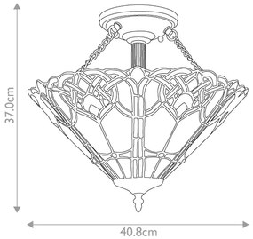 Quoizel QZ-CAMBRIDGE-SF - Stropní svítidlo Tiffany CAMBRIDGE 2xE27/100W/230V