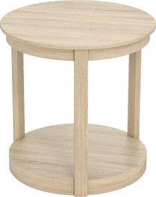 Costway Konferenční stolek kulatý do obývacího pokoje s 2 úrovněmi