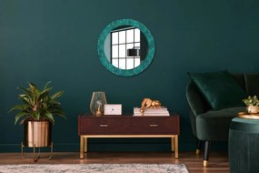 Kulaté dekorativní zrcadlo Zelená a zlaté složení fi 60 cm