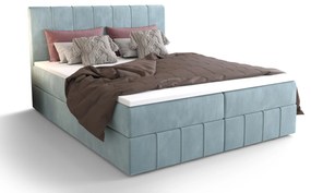 Manželská postel Boxspring 160 cm Barack Comfort (šedomodrá) (s matrací a úložným prostorem). 1055791