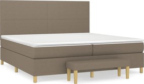 Box spring postel s matrací taupe 200x200 cm textil 3137025