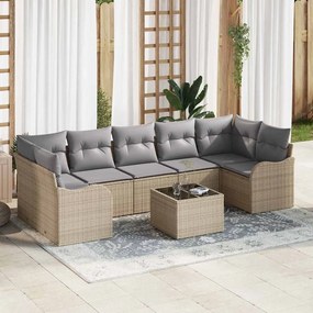 Sada zahradních pohovek 8 ks 7-Počet míst Beige a šedá 3354289