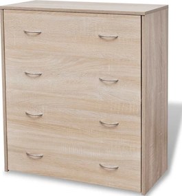 Příborník se 4 zásuvkami 60 x 30,5 x 71 cm barva dub 242544