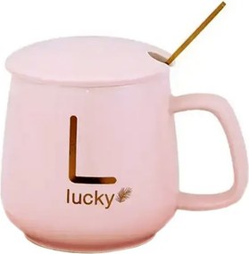 Sada keramického hrnku s elektrickým ohřívačem Lucky v dárkovém balení - pink