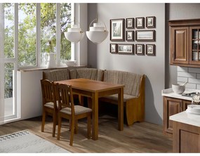 Kuchyňský kout + stůl se židlemi Platon, Barva dřeva: hnědé, Potah: Lawa 02