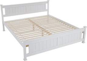 Postel s roštem 160x200, borovicové dřevo/bílá, LUCAS NEW Kondela 0000230730