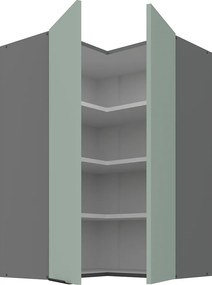 ARIA sa | horní kuchyňská skříňka 60x60 GN-90 2F (90°) rohová s policemi | VYSOKÁ | 60x60 cm | antracit/aquamarine