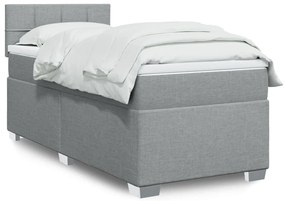 Box spring postel s matrací světle šedá 90x200 cm textil 3285771