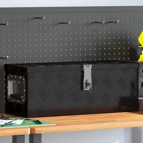 Úložný box černý 60 x 23,5 x 23 cm hliník 152249
