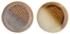 Bloomingville Kameninový talíř Willow 20,5 cm Typ B, béžová barva, hnědá barva, keramika