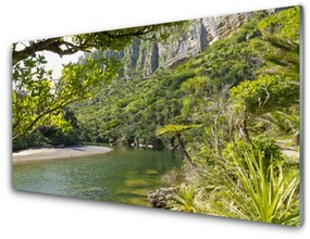 Obraz na skle Jezero Příroda 120x60 cm