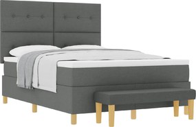 Postel s boxspringem s čelo Tmavě šedá 200 x 160 cm textil 3344311