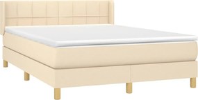 Box spring postel s matrací krémová 140x200 cm textil 3130278