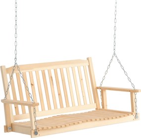 Zahradní houpačka Outsunny pro 2 osoby - Pevná dřevěná lavička 117 x 69 x 60 cm | Aosom