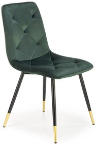 Prošívaná čalouněná jídelní židle Tmavě zelená EFRE