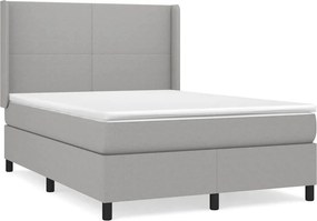 Box spring postel s matrací světle šedá 140 x 190 cm textil 3131265