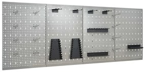 Nástěnné děrované panely 4 ks 40 x 58 cm ocel 145352