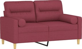 2místná pohovka s polštáři vínová 120 cm textil 3200819