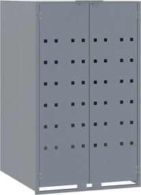 Box na 4 popelnice šedý 276 x 79 x 117 cm ocel 3279989