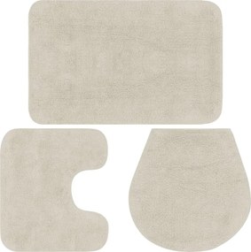 vidaXL Sada koupelnových předložek 3 kusy textilní [133223] Barva: Bílá