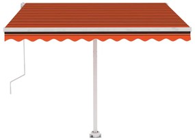 Volně stojící automatická markýza 300 x 250 cm oranžovo-hnědá,  3069510