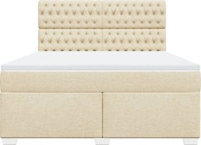 Box spring postel s matrací krémová 180x200 cm textil 3292879
