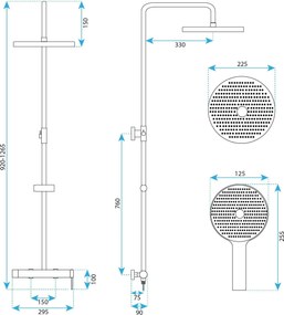 Rea, Sprchový set Rea Rivo Black, REA-P9499