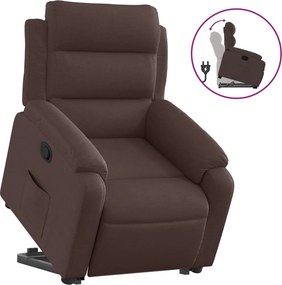 Zvedací polohovací křeslo tmavě hnědé textil 3204985