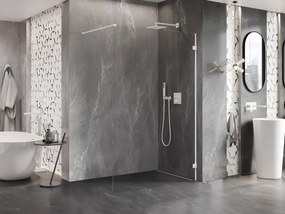 Mexen Lunar sprchová stěna pravá 100 x 200 cm, 8mm čiré sklo, bílá, 830-100-000-20-00-P