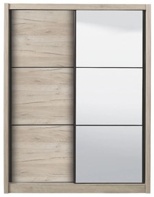 Šatní skříň s posuvnými dveřmi a zrcadlem Debby 165 - dub šedý