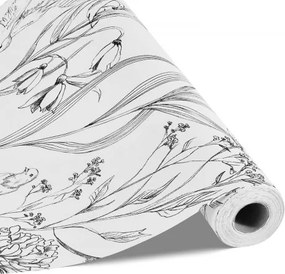 Samolepicí tapeta, 45 cm × 10 m VEVOR – Bílá čárová grafika