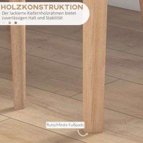 HOMCOM Jídelní stůl, kulatý kuchyňský stůl pro 2 osoby, jídelní stůl ve venkovském stylu, do obývacího pokoje, masiv, Ø75 x 76 cm, bílý