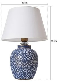 Stolní lampa 1xE27/40W/230V modrá