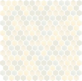Hisbalit Skleněná mozaika bílá Mozaika 504 HEXAGON 2,3x2,6 (33,3x33,3) cm - HEX504LH