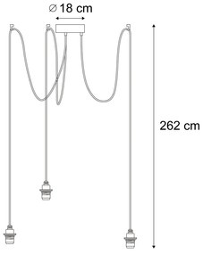 Venkovní závěsné svítidlo černé 3-světla IP44 - Cava