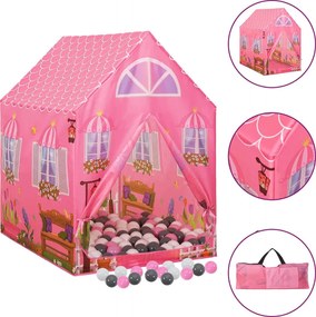 vidaXL Dětský stan na hraní s 250 míčky růžový 69 x 94 x 104 cm [3107749] Barva: Vícebarevné 1