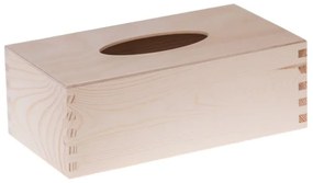FK Dřevěná krabička na kapesníky - 26x14x8 cm, Přírodní