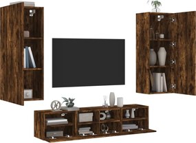 vidaXL 5dílná obývací stěna kompozitní dřevo [3216544] Barva: kouřový dub